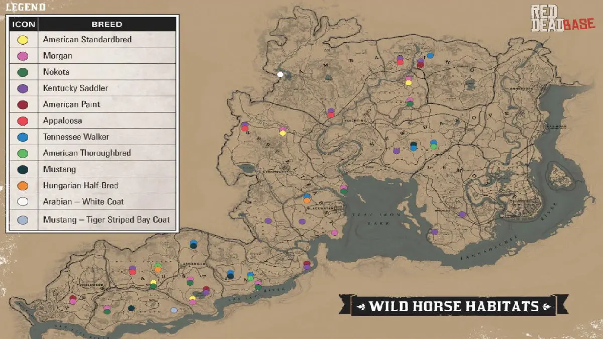 Mapa Red Dead Redemption 2: localização de itens e animais