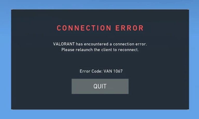 How to fix VALORANT VAN 1067 error