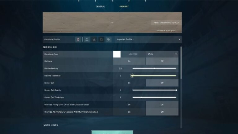 Best crosshair codes and settings for VALORANT Console