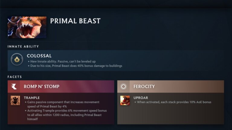 Dota 2 Primal Beast: Complete guide to Innate Skill and Facets