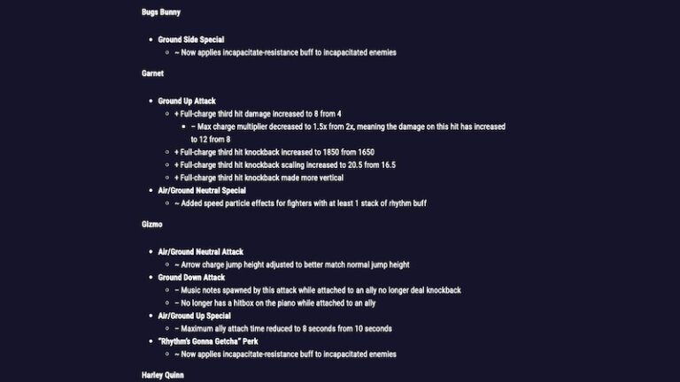 MultiVersus Patch Notes - All Changes in Mid-Season Patch