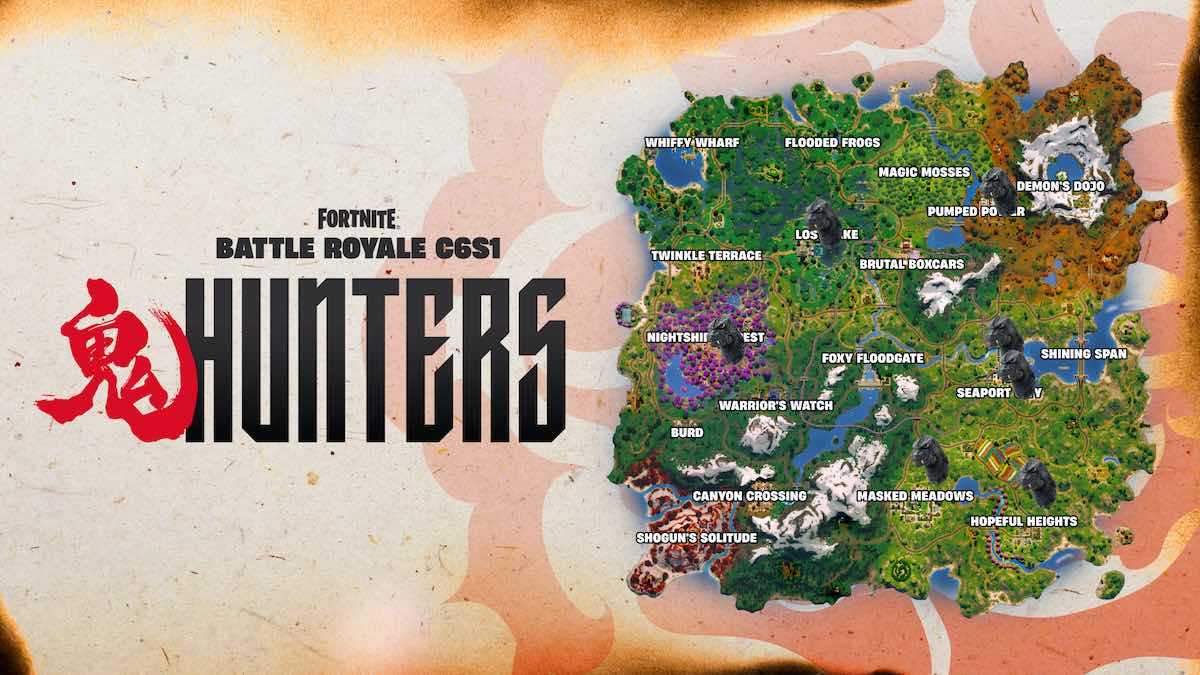 Godzilla Spawn Points Map in Fortnite